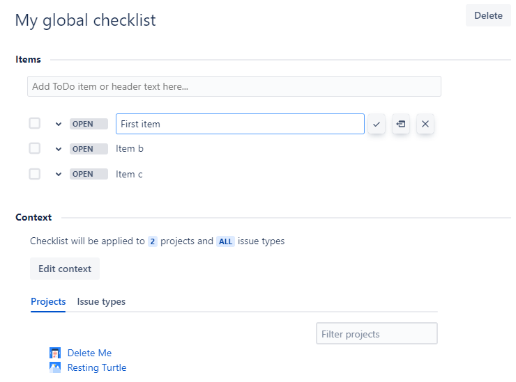 Jira Action Items